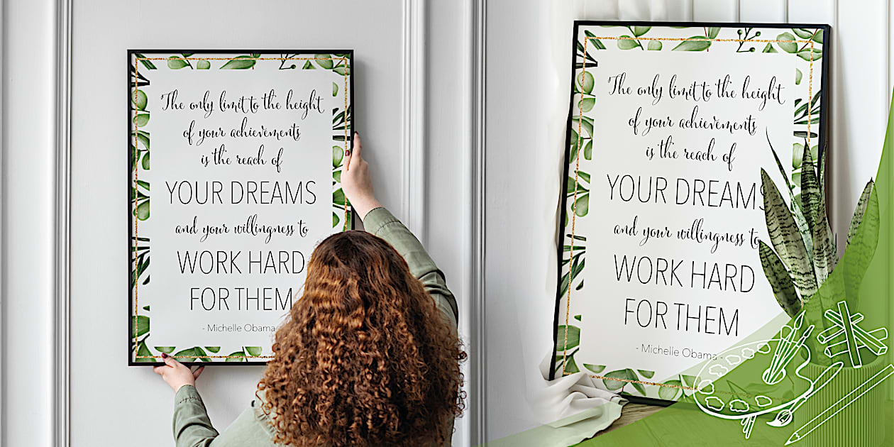 Michelle Obama Botanical-Themed Inspirational Poster