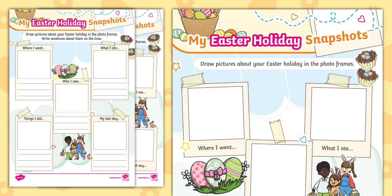 Easter Holiday Snapshots Writing Frame (teacher made)