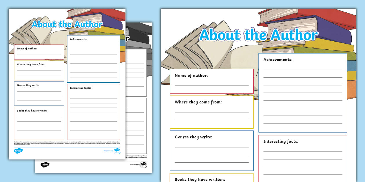 About the Author Fact File Template (teacher made) - Twinkl
