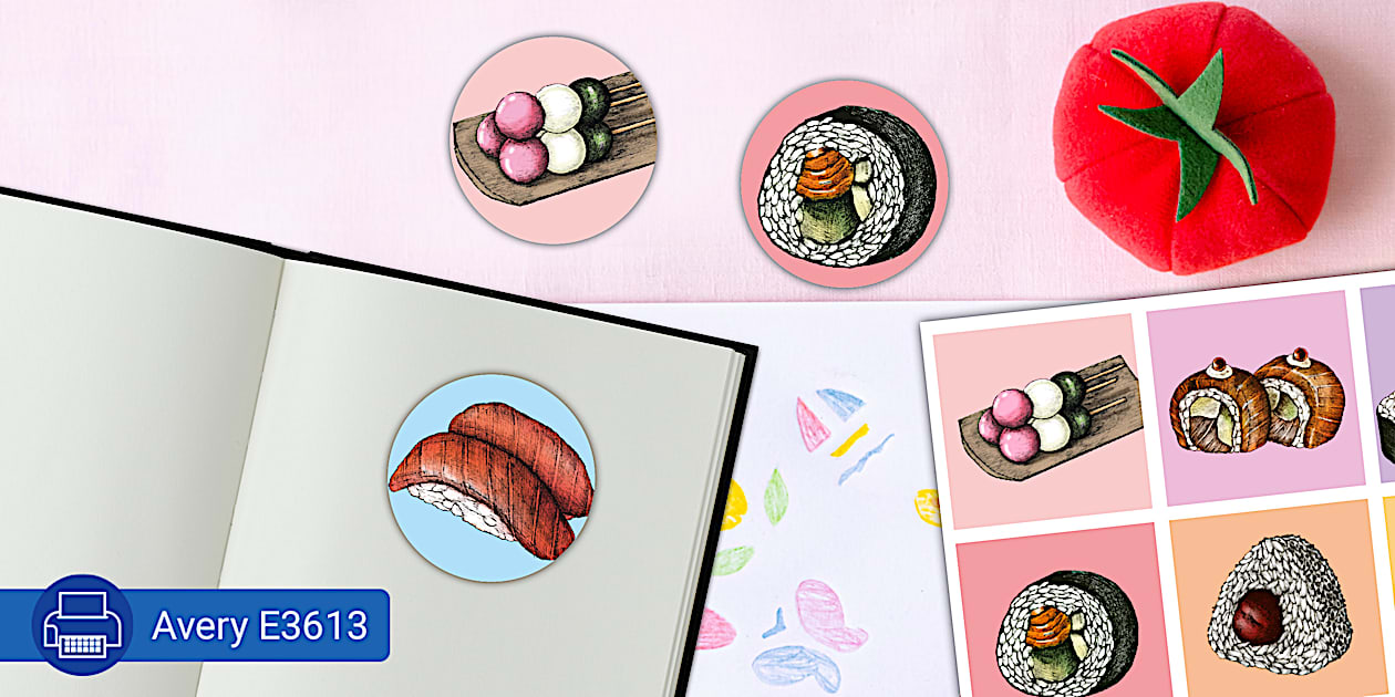 Sushi Stickers Pastel Colour