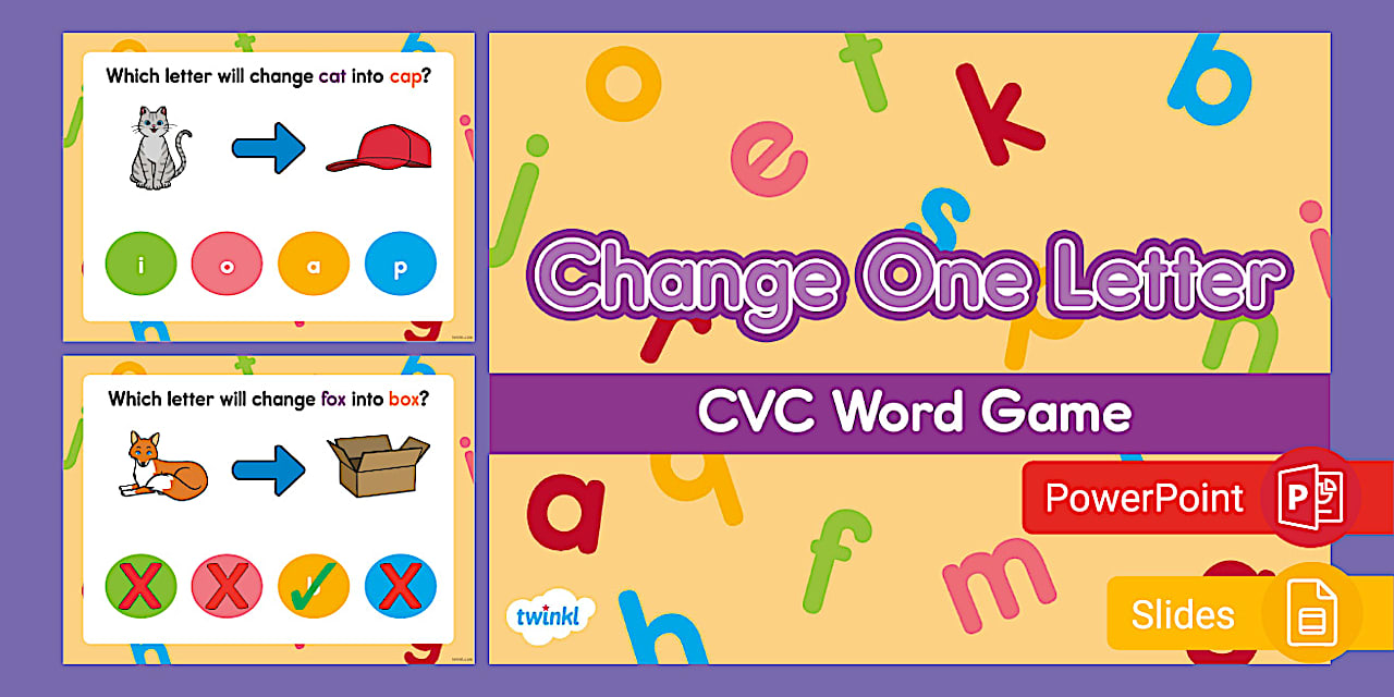Kindergarten Change One Letter Word Game | Twinkl USA