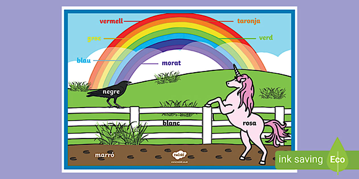 Rainbow Colours - Catalan A2 Display Poster - Twinkl