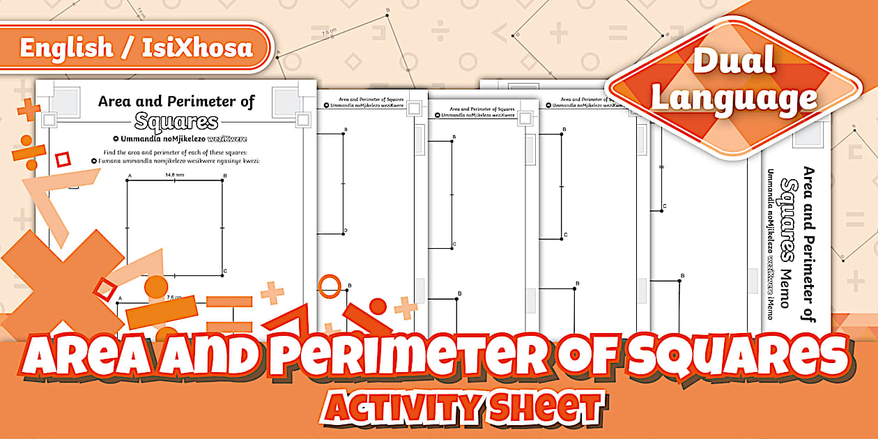 Area and Perimeter of Squares Activity Sheet - isiXhosa/English (CAPS ...