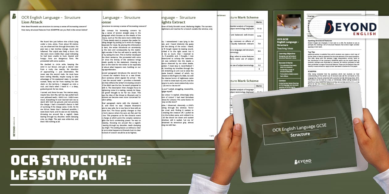 STRUCTURE LESSON - OCR ENGLISH LANGUAGE