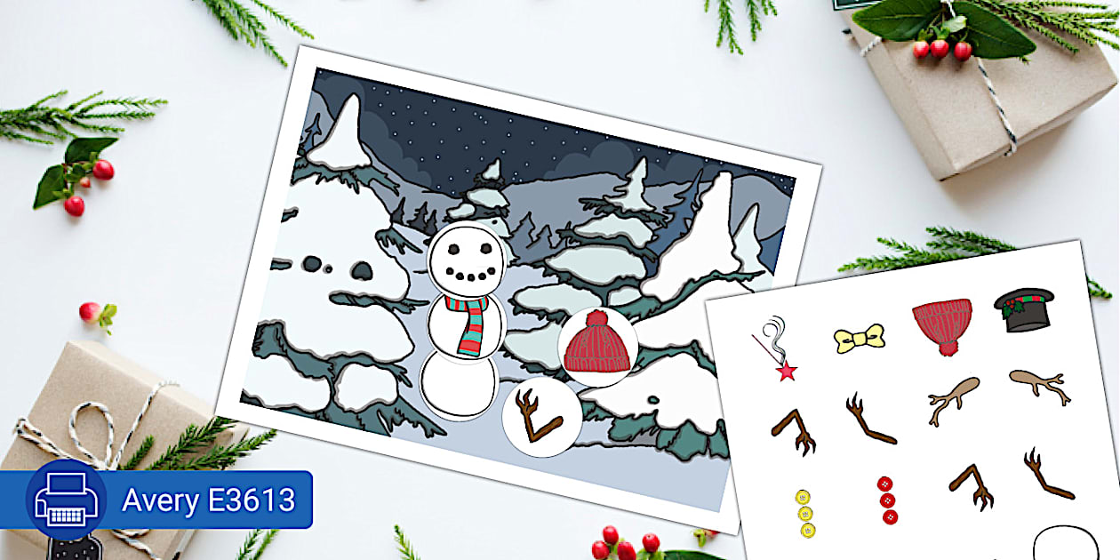 Build a Snowman - Winter Scene - Sticker Activity - Twinkl