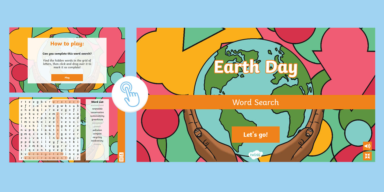 Earth Day Interactive Word Search (teacher made) - Twinkl