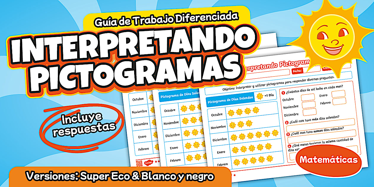 Guía | Pictogramas |Diferenciado | Matemáticas - Twinkl