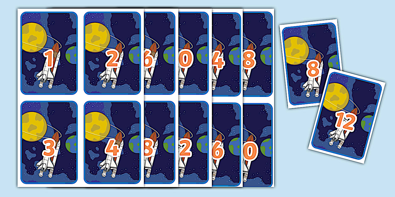 Rocket-Themed 0-20 Number Cards (teacher made) - Twinkl