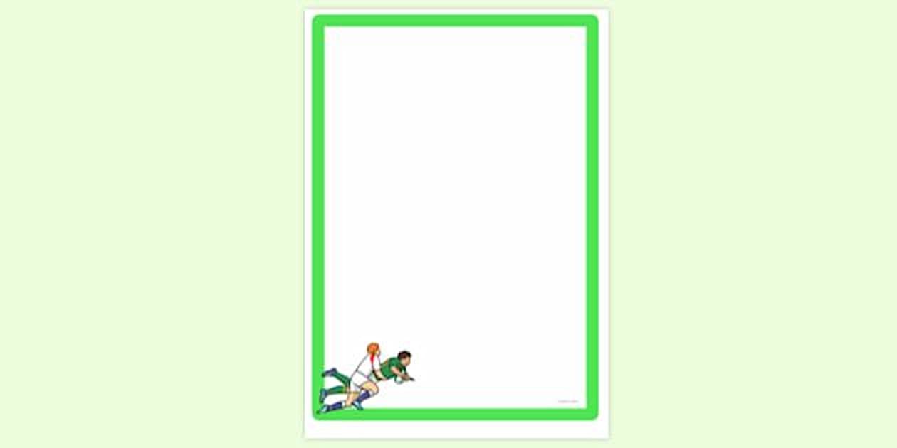 Simple Blank Rugby Tackle Page Border | Page Borders | Twinkl