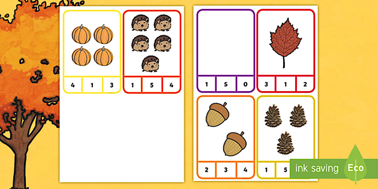 Autumn-themed Number Recognition Activity (teacher made)