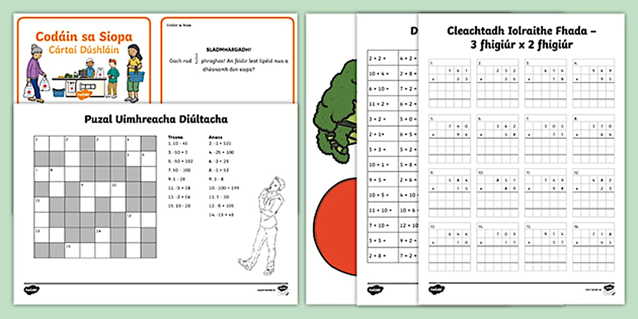 Matamaitic Gaelscoileanna Rang 3 – Rang 6 Uimhreas Pack