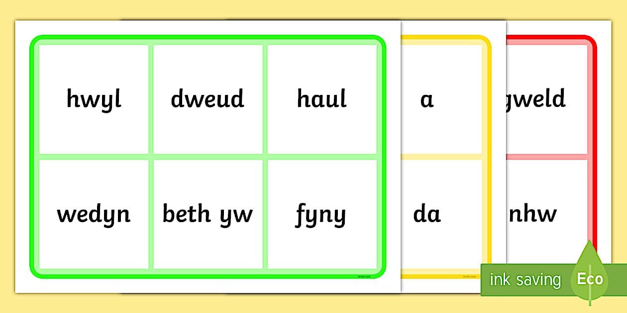 Bingo Geiriau Allweddol Cyfnod Sylfaen (teacher made)