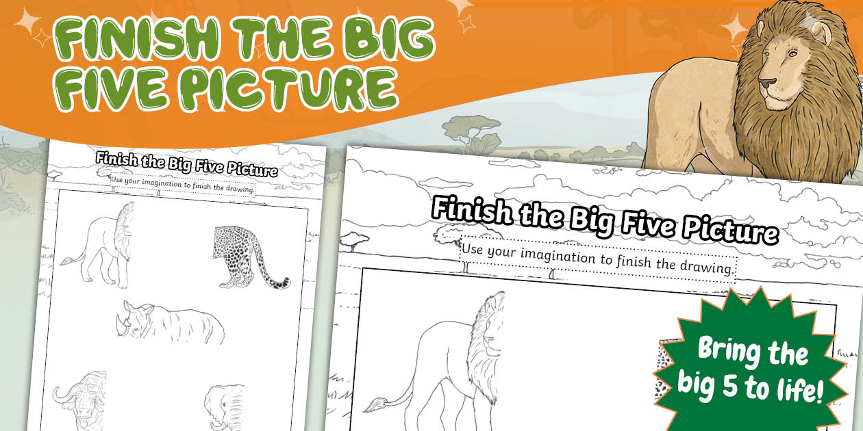 Intermediate Phase - Finish the Big Five Picture Worksheet