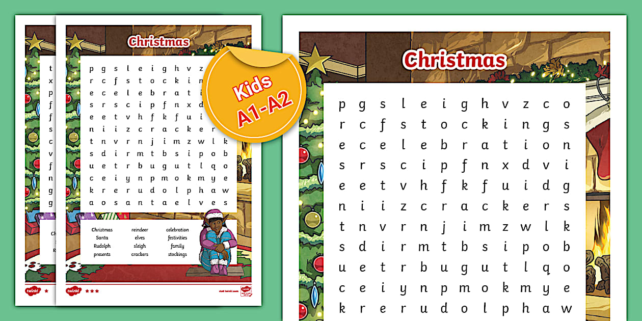 Differentiated Christmas Word Search | ESL Task | Twinkl