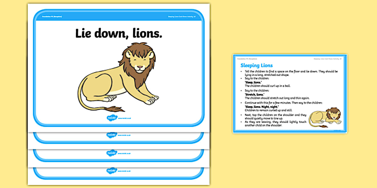 Sleeping Lions Game Activity Cards - EYLF (teacher made)