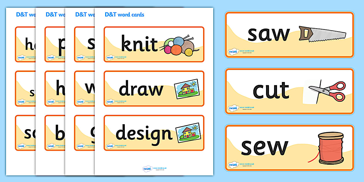 Design and Technology Topic Word Cards (Lehrer gemacht)
