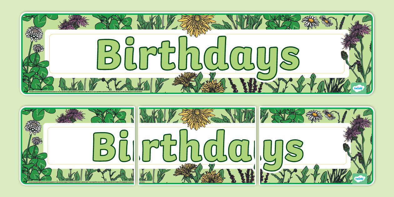 Ireland Flora and Fauna Themed Birthday Display Banner