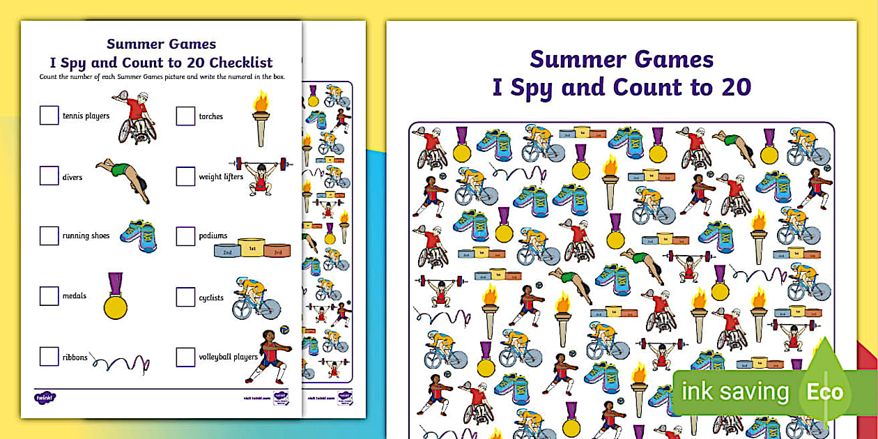 👉 Olympics I Spy and Count to 20 (Teacher-Made) - Twinkl