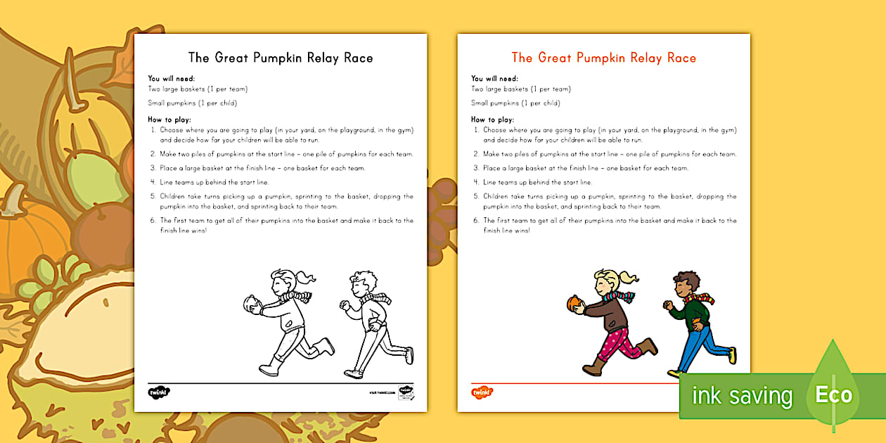 The Great Pumpkin Relay Race Game (teacher made) - Twinkl