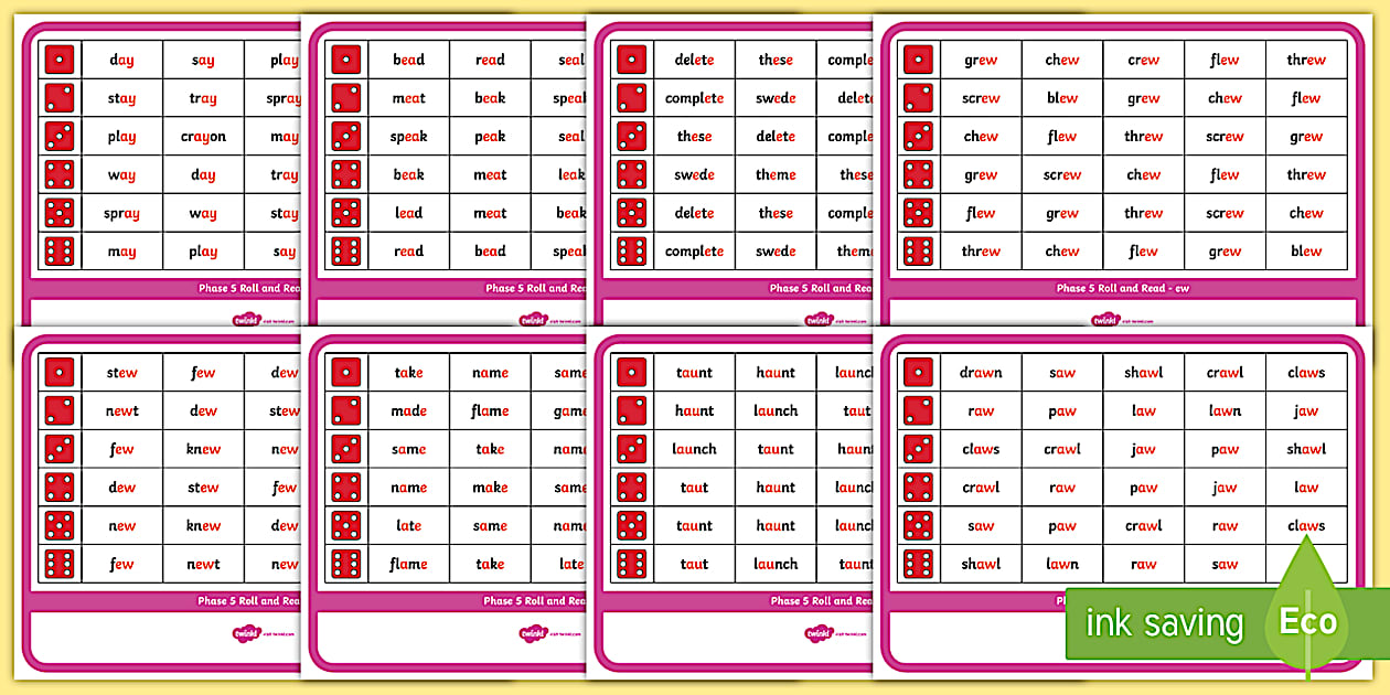 Cursive KS1 Phase 5 Roll and Read Mat Pack (teacher made)