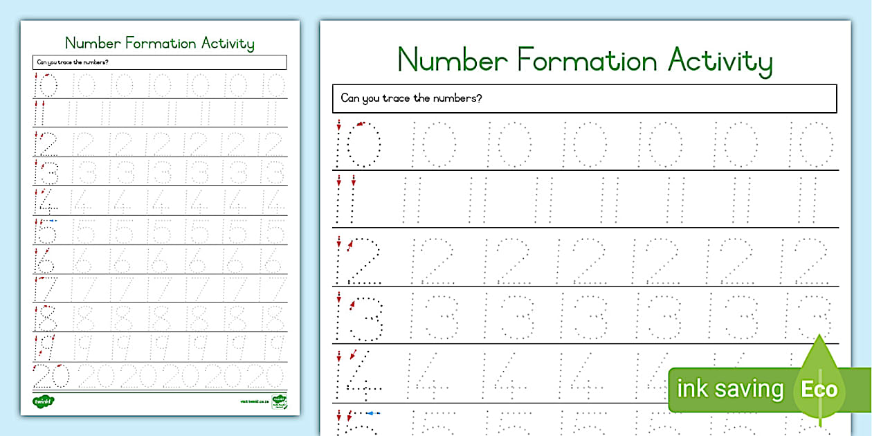 Number Formation Worksheets | Foundation Phase | Handwriting