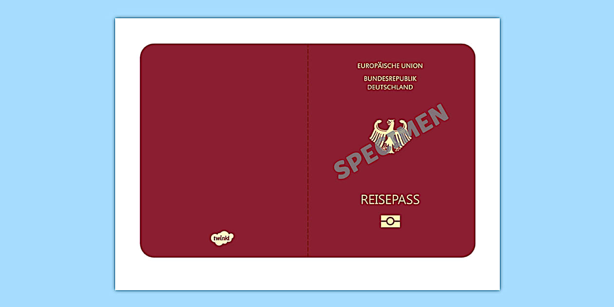 German Passport Template (teacher made) - Twinkl