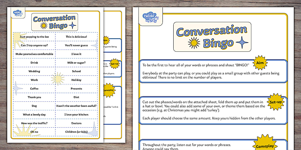 Conversation Bingo | Twinkl Party