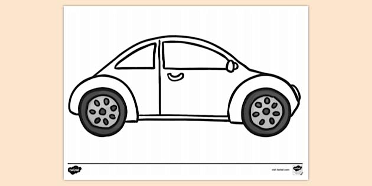 Cartoon Car Colouring Page | Colouring Pages (teacher made)