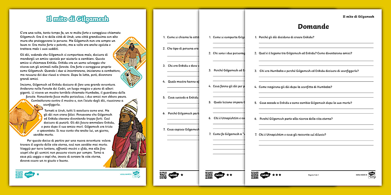 Il mito di Gilgamesh: Lettura e Comprensione Differenziata