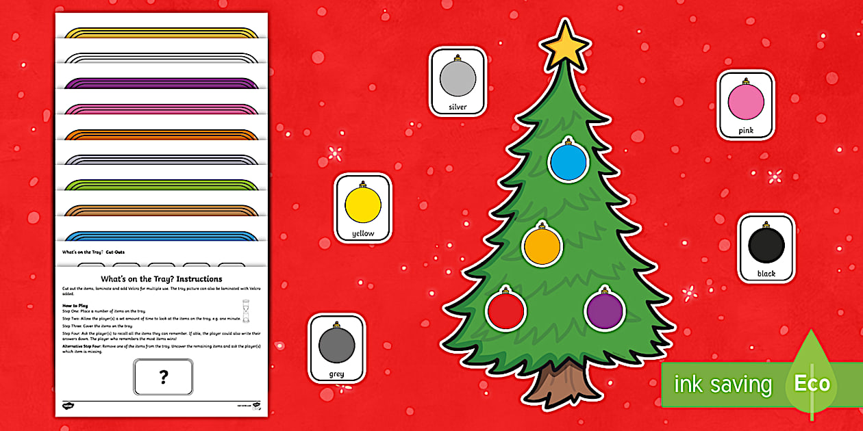 What's on the Tray? Christmas Baubles Memory Activity Pack