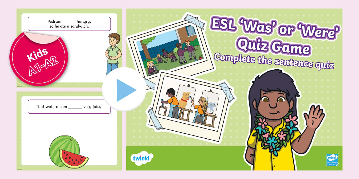 Fun 'Was Were' Quiz Game for Kids (teacher made) - Twinkl