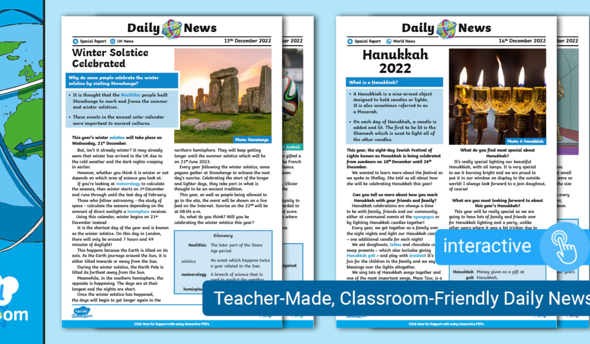 Weekly Comprehension Pack - 16th December 2022 - Twinkl NewsRoom