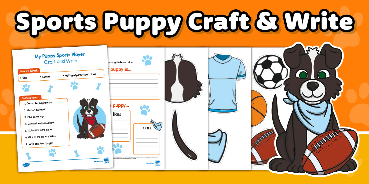 My Sports Puppy Player Craft and Write Activity for K-2
