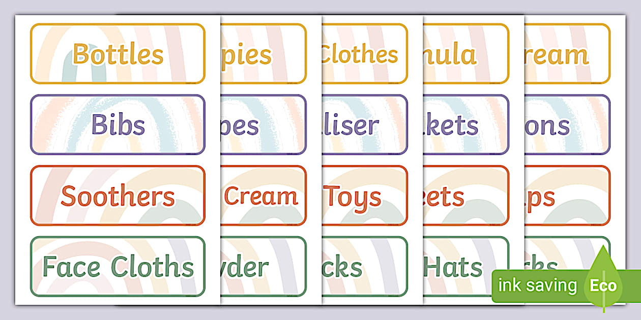 Baby Room Labels - Twinkl Ireland Early Years (teacher made)
