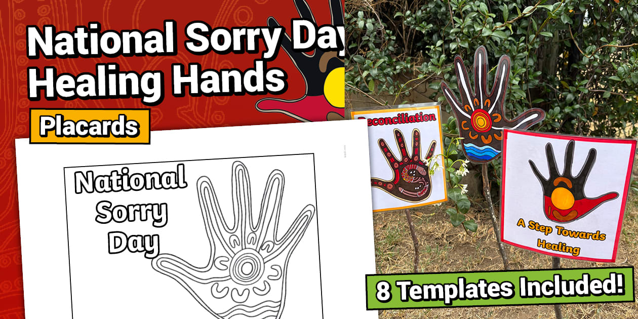 National Sorry Day Hands Placards | Twinkl