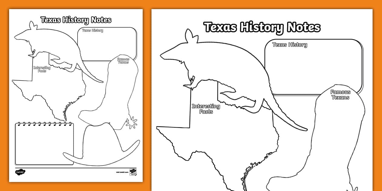 Texas History Doodle Organizer (teacher made) - Twinkl