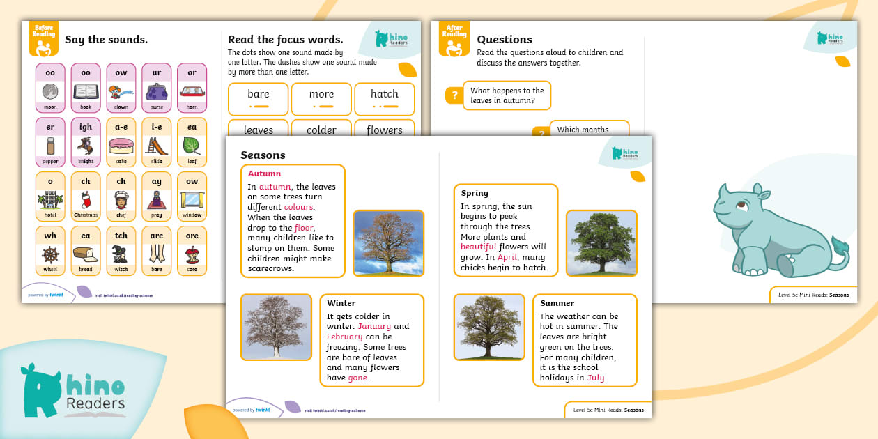 Rhino Readers Intervention: Seasons (Level 5c) - Twinkl