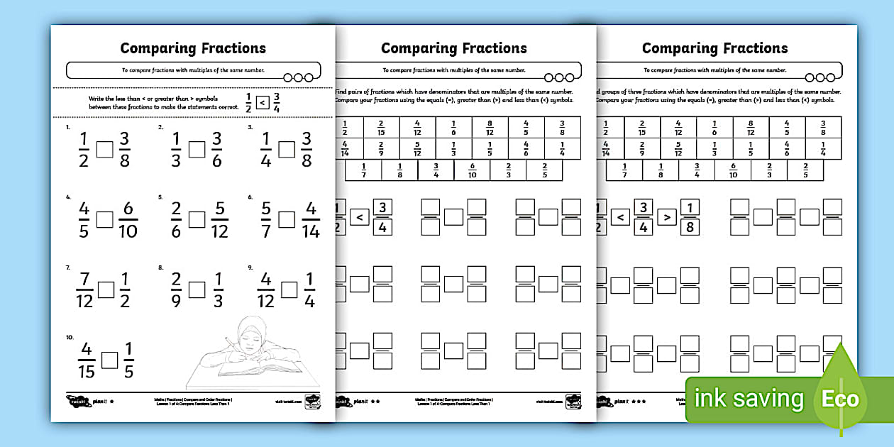 👉 Comparing Fractions: Differentiated Worksheet - Twinkl