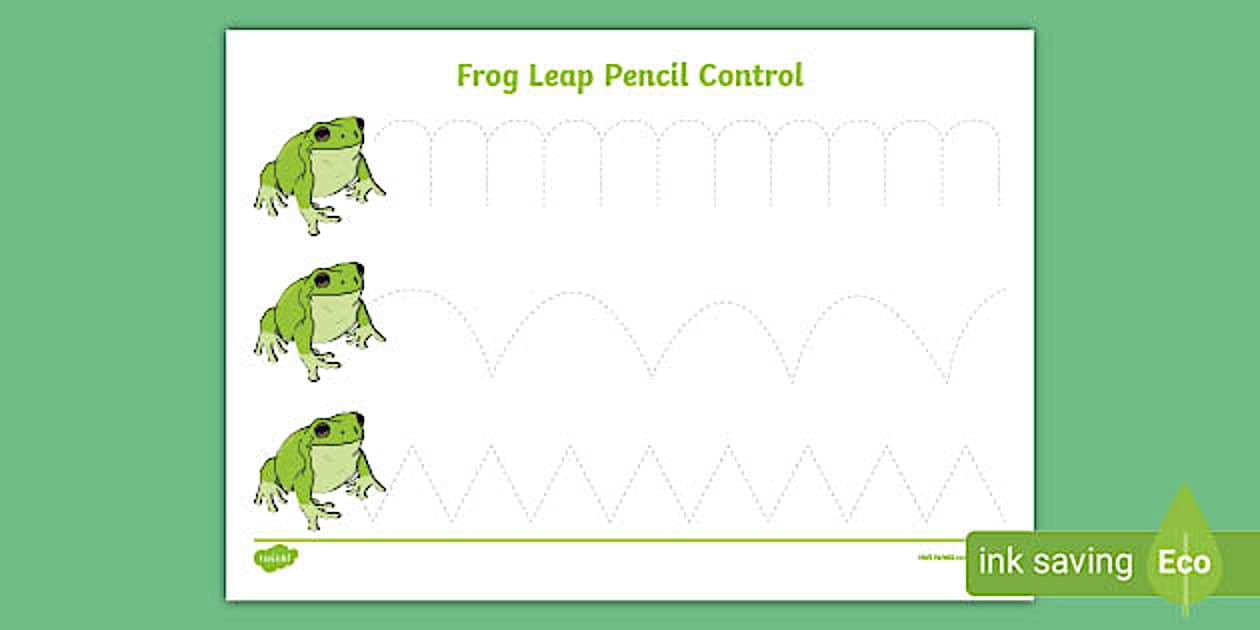 Frog Leap Pencil Control Sheet (Teacher-Made) - Twinkl