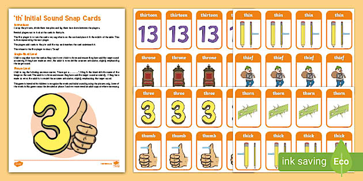 Initial 'th' Sound Snap Cards Game - Twinkl
