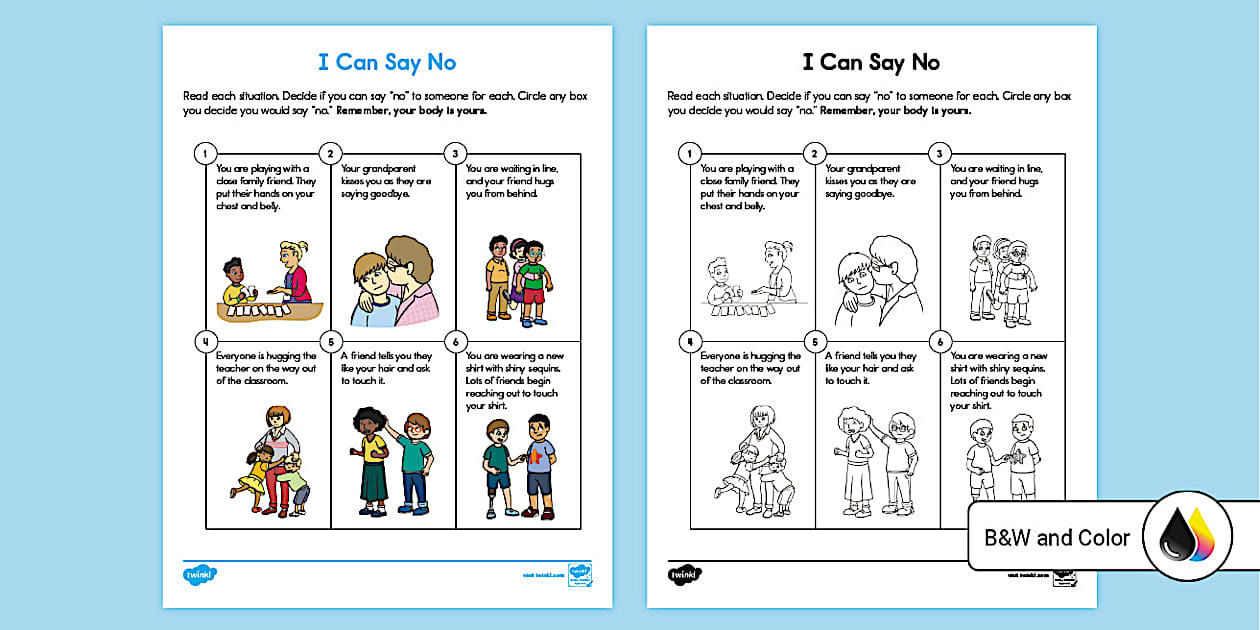 I Can Say No Worksheet (teacher made) - Twinkl