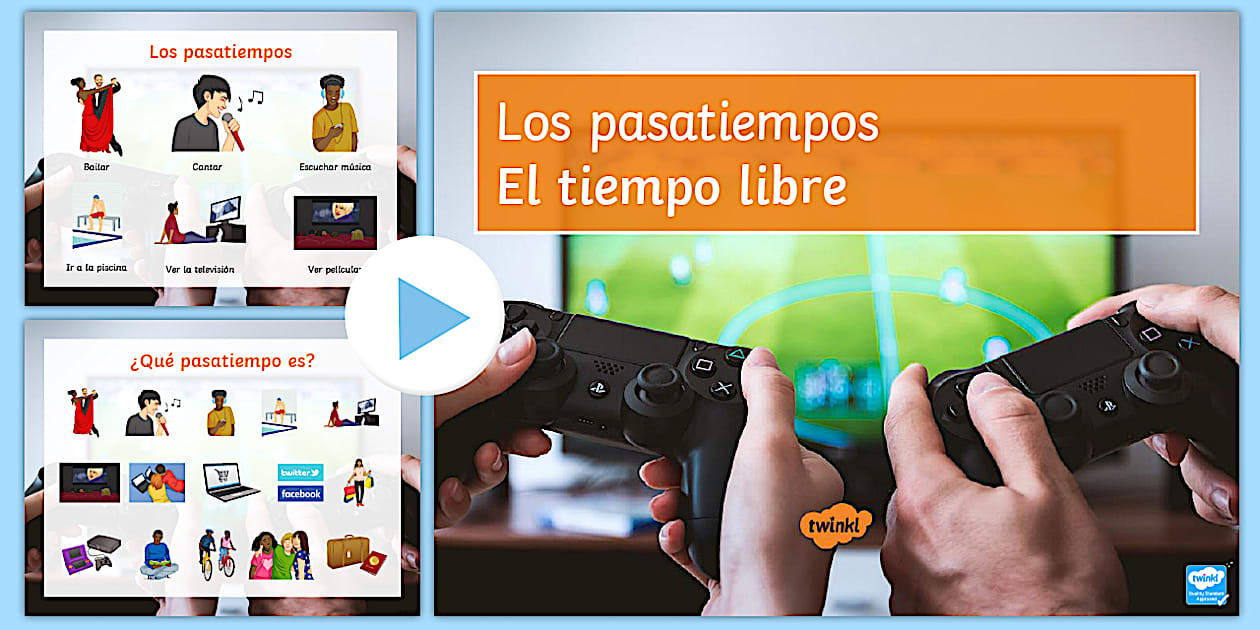 Hobbies and Free Time Activities PowerPoint Spanish - Twinkl