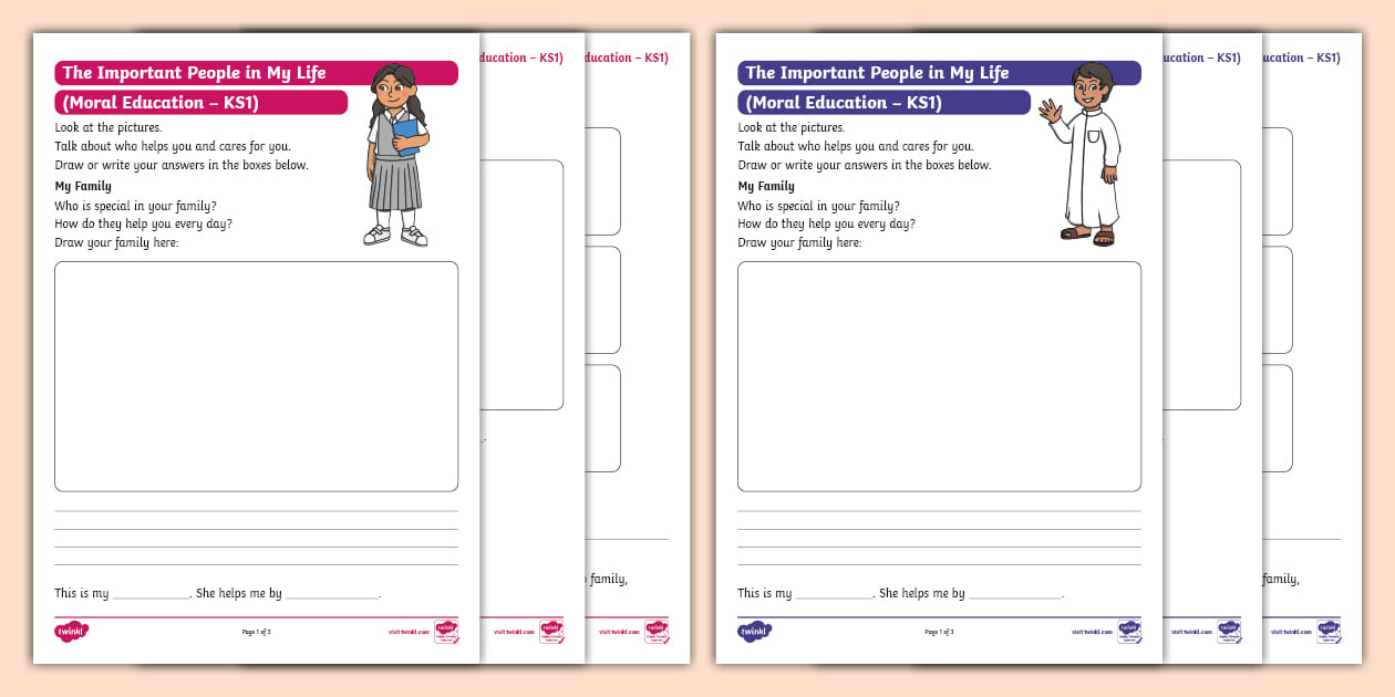 Who is important to me activity sheet