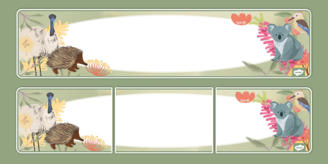 Home Among the Gum Trees Themed Editable Banner - Twinkl