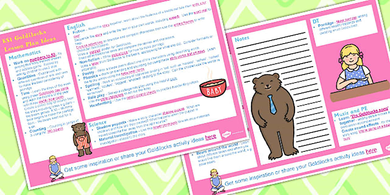 Goldilocks KS1 Lesson Plan Ideas and Resource Pack - Goldilocks