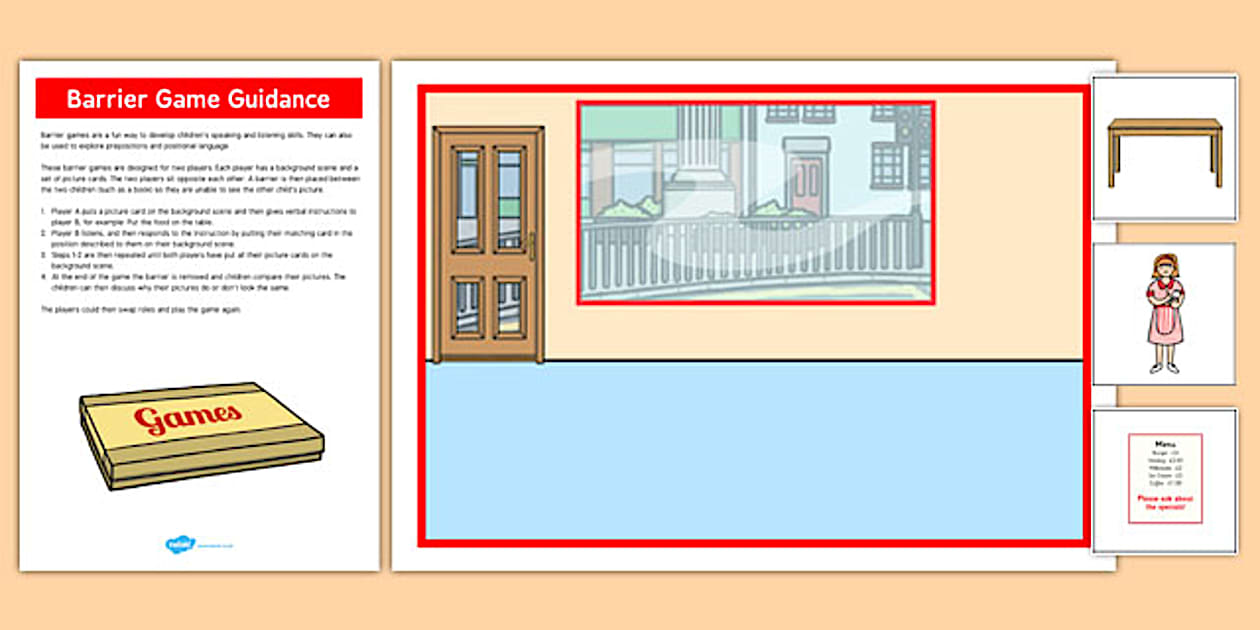 At The Cafe Barrier Game - Twinkl