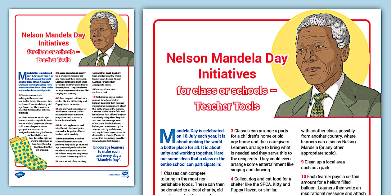 Nelson Mandela Day Initiatives for Schools (teacher made)