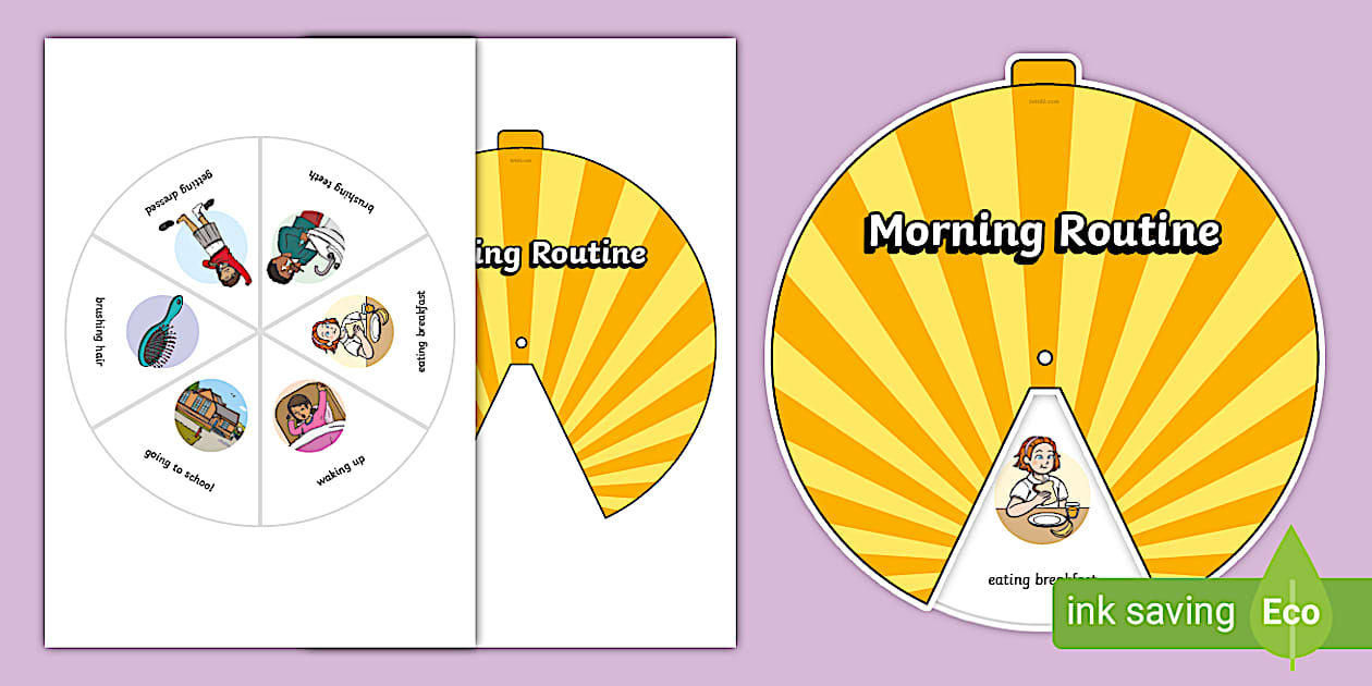 Morning Routine Spinning Wheel (teacher made) - Twinkl