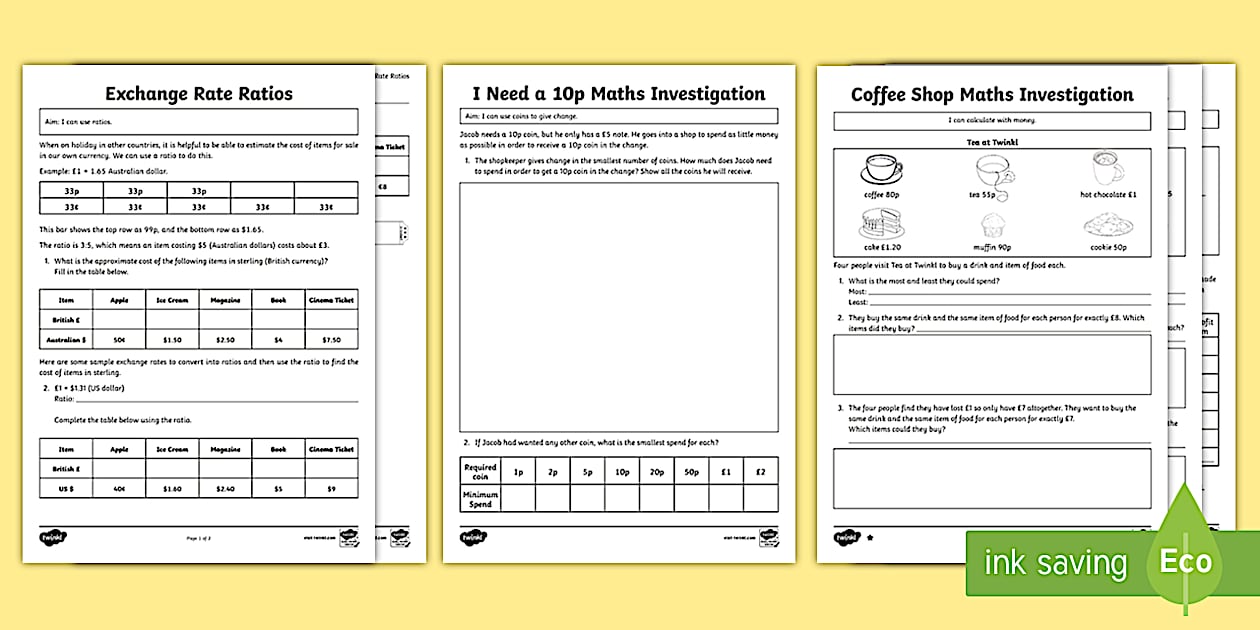 Money Investigation KS2 Resource Pack - Money Maths - Twinkl