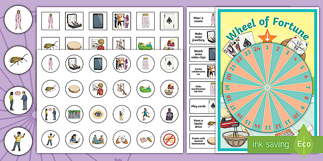 Choosing Time Wheel of Fortune Spinning Wheel Activity Pack